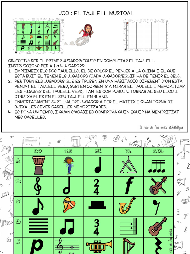 Joc Del Taulell Musical 2020 | PDF