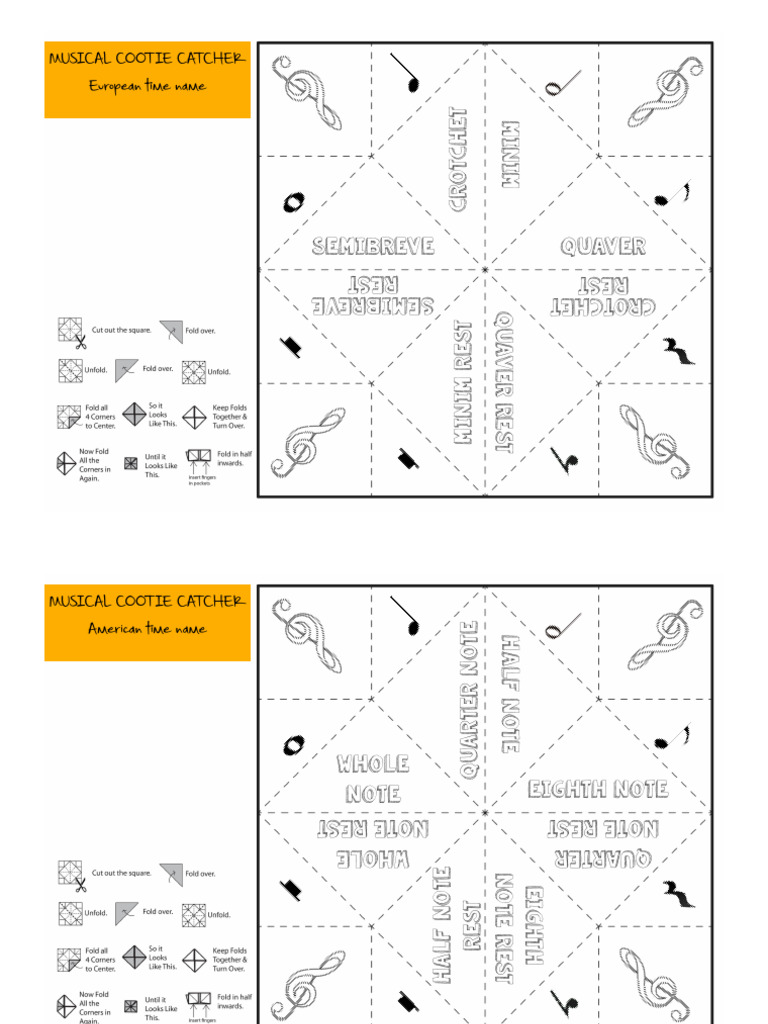 cootie catcher musical notes | PDF