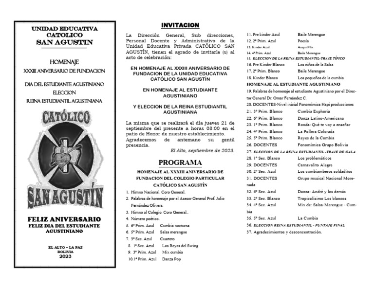 triptico DIA DEL ESTUDIANTE | PDF