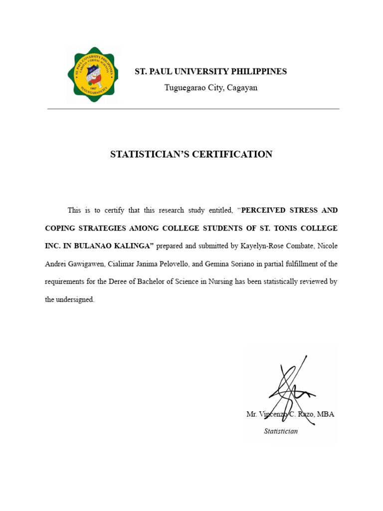 Statistician Certification | PDF