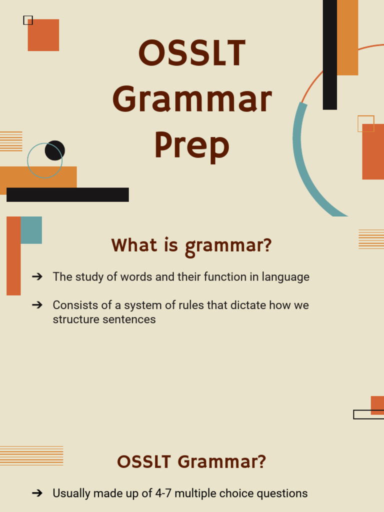 Grammar Practice - Osslt | PDF | Language Mechanics | Syntax