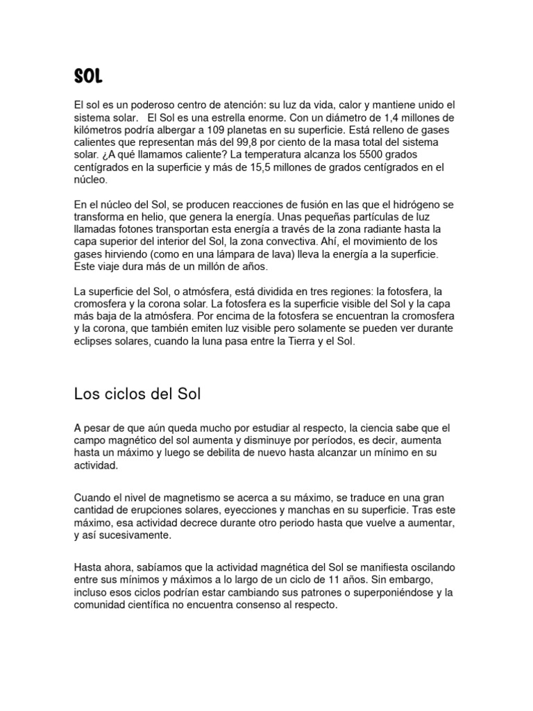 SOL, ECLIPSE Y LUNA | PDF | Dom | Luna