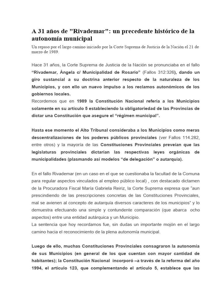 Fallo Rivademar - Impreso | PDF