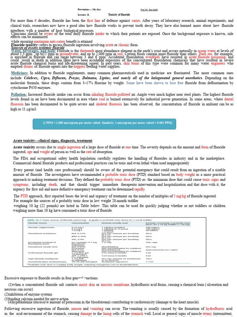 Lect 11 Toxicity of Fluoride 2022-2023ححف | PDF
