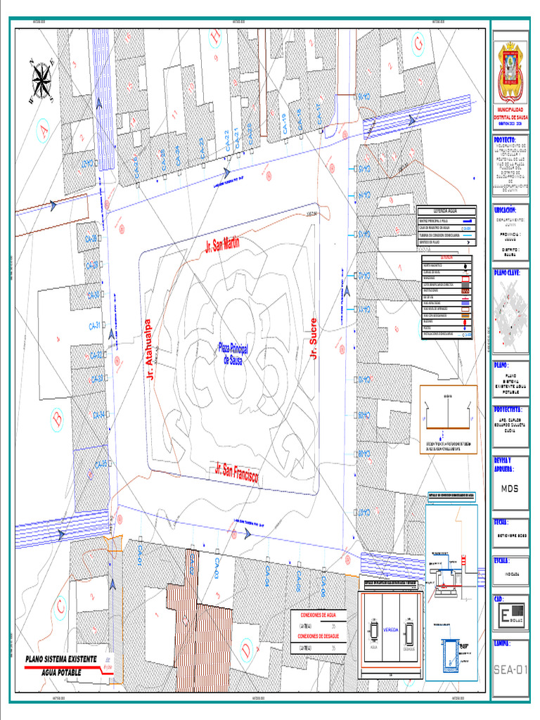 08.01. Plano de Red de Agua Potable Existente-Layout1 | Descargar gratis PDF | Ingeniería ...