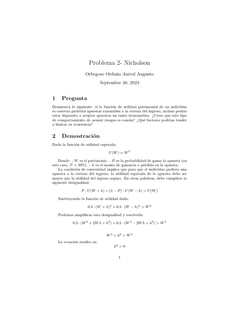Problemas 2-Nicholson | PDF