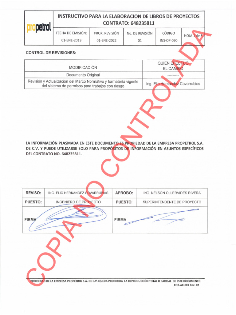 PP Ins Op 090r01 Libro de Proyectos | PDF | Tecnología