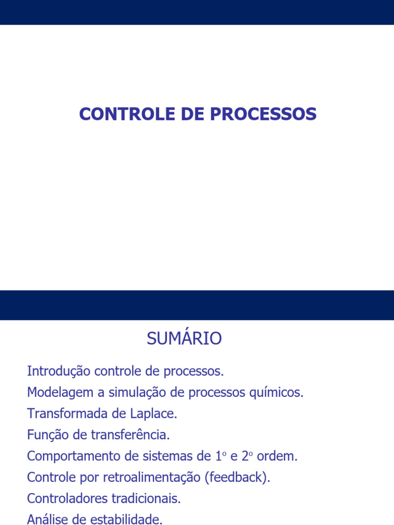 1. Introdução controle de processos | PDF