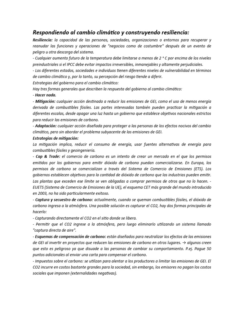 Tema 3 (Respondiendo Al Cambio Climático y Construyendo Resiliencia ...