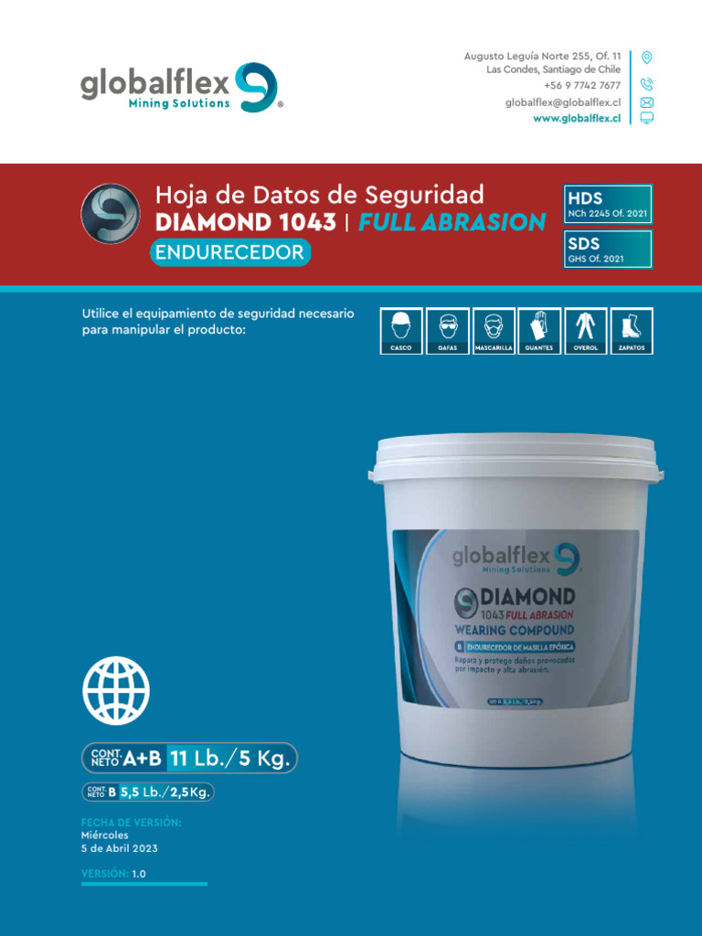 HDS Globalflex® Línea Diamond 1043 Full Abrasion B KIT 11Lb-5Kg | PDF