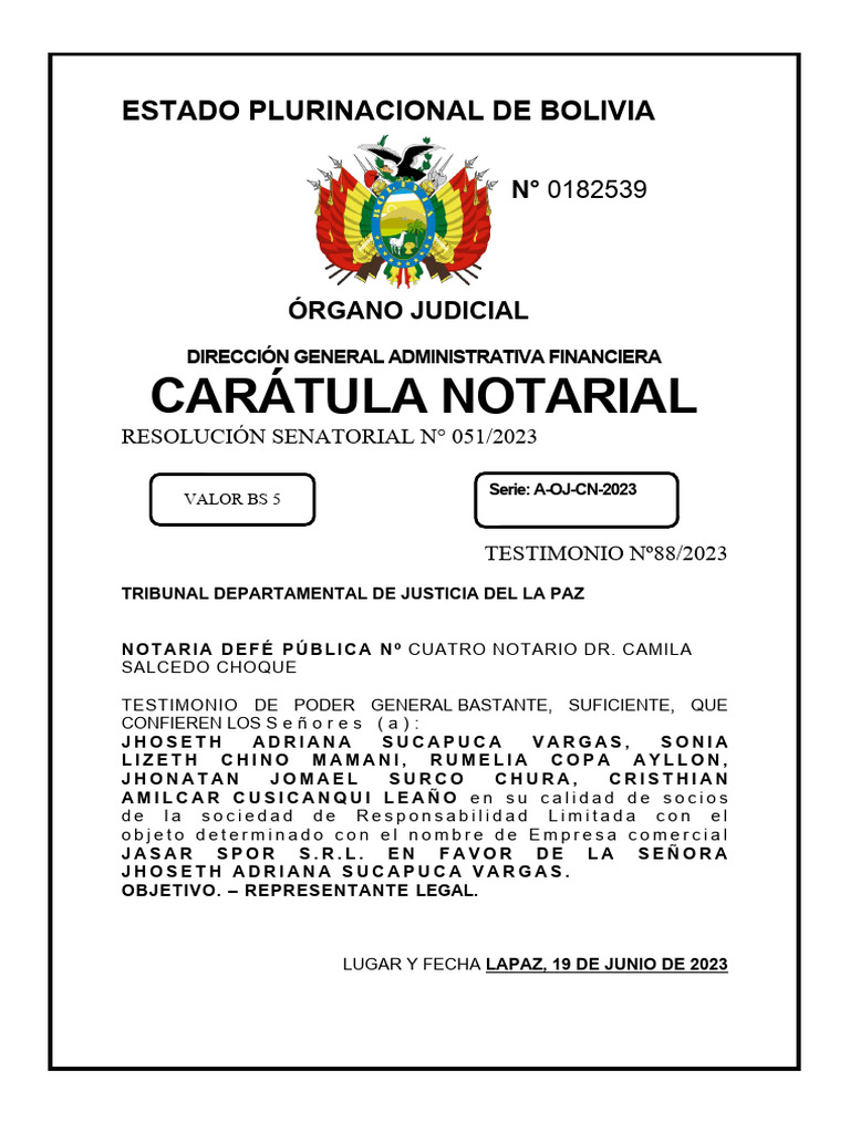Caratula Notarial | PDF