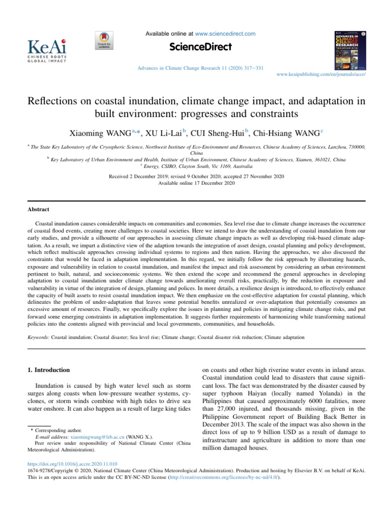 1-s2.0-S1674927820300964-main (1) | PDF | Sea Level Rise | Risk