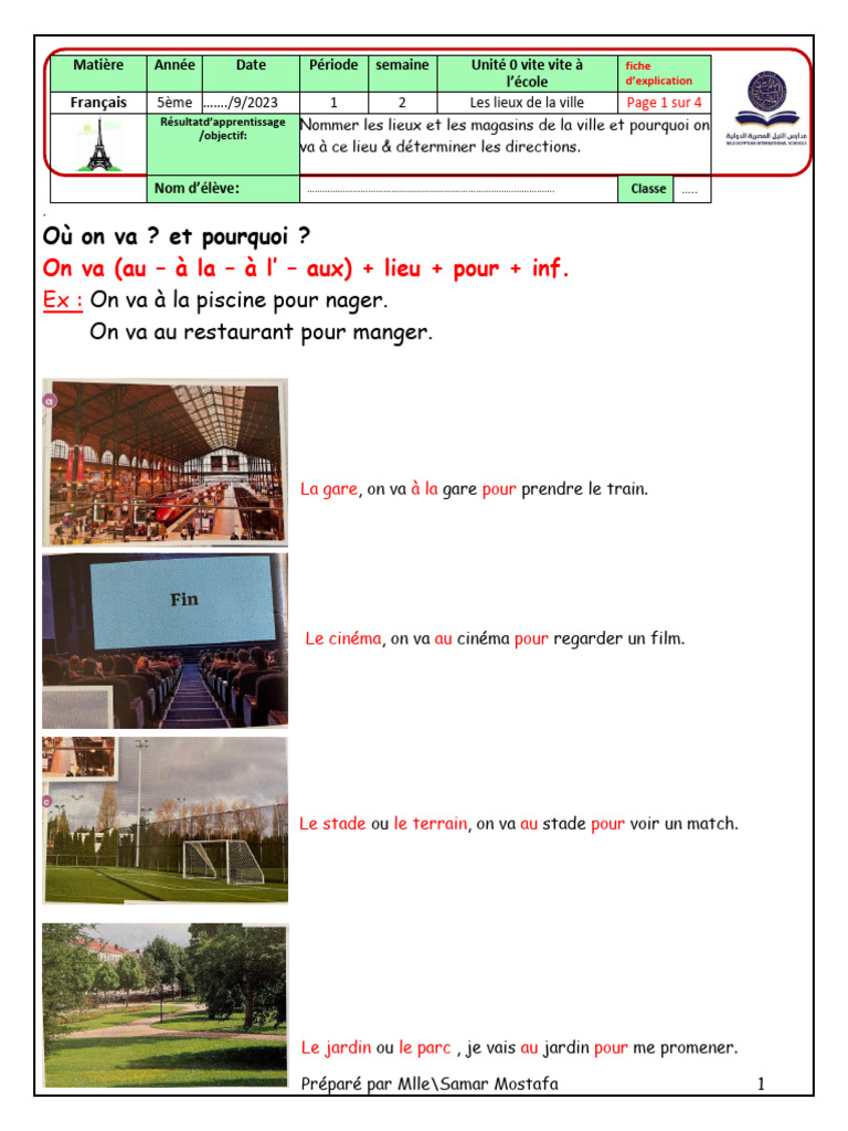 Lieux et directions dans la ville | PDF