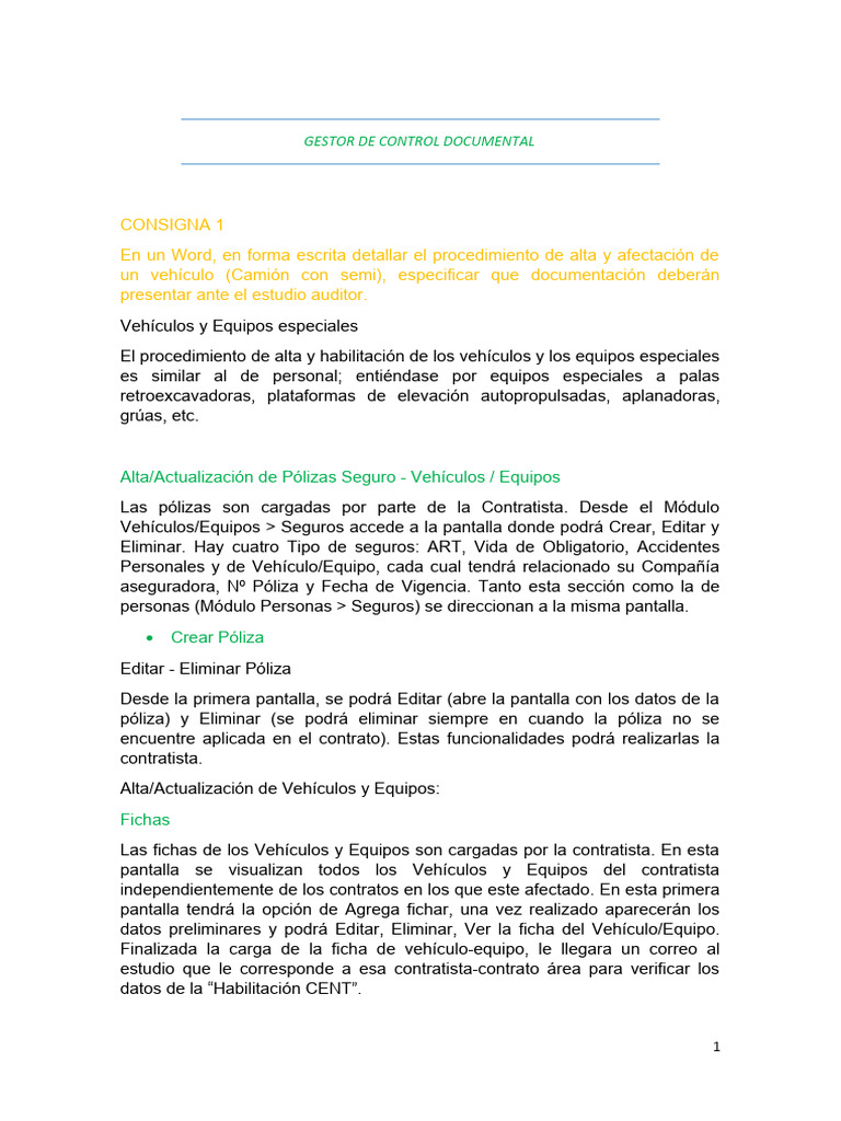 Gestoria de control documental | PDF