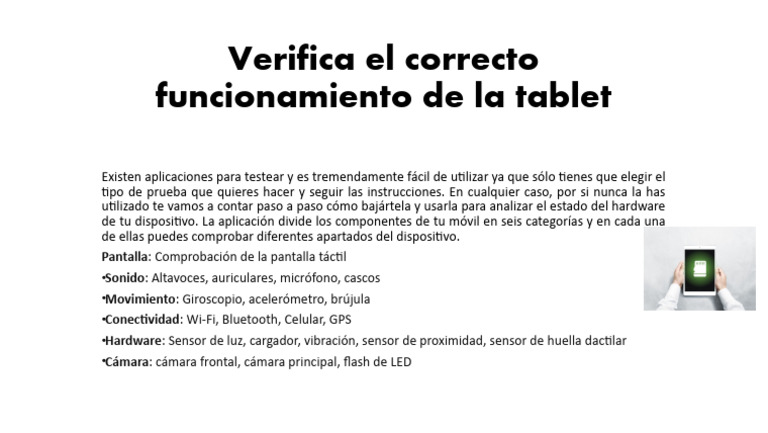 Verifica El Correcto Funcionamiento de La Tablet | PDF