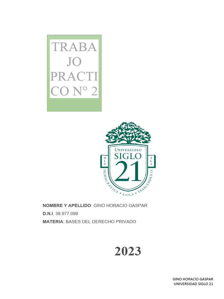 Actividad Practica #2 Bases Del Derecho Privado | PDF Actividad Practica #2 Bases Del Derecho Privado | PDF