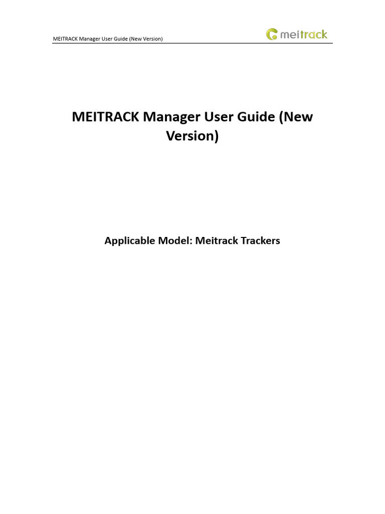 Meitrack Manager User Guide New Version Pdf