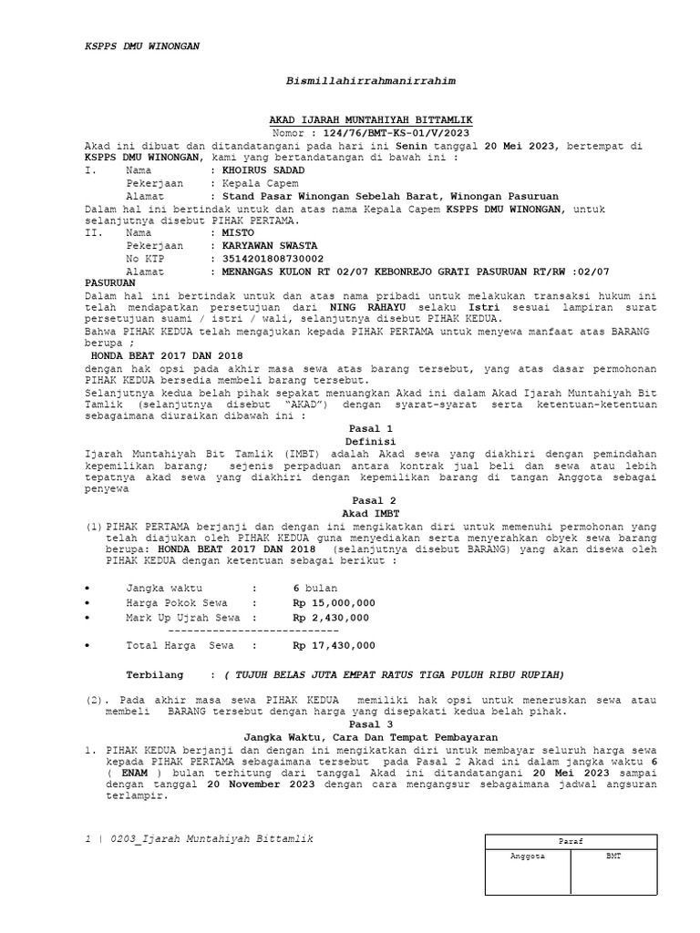 Akad Ijarah | PDF | Hukum