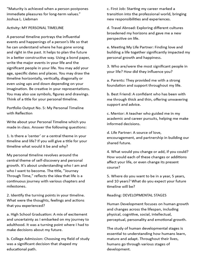 PERSONAL DEVELOPMENT | PDF