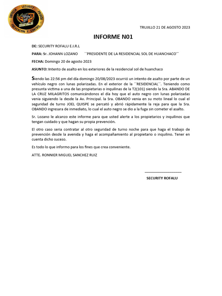 Informe N01 | PDF