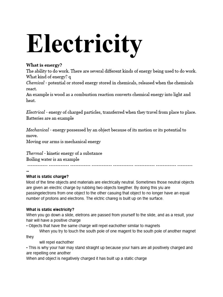 Electricity - Grade 9 | PDF | Electric Generator | Voltage