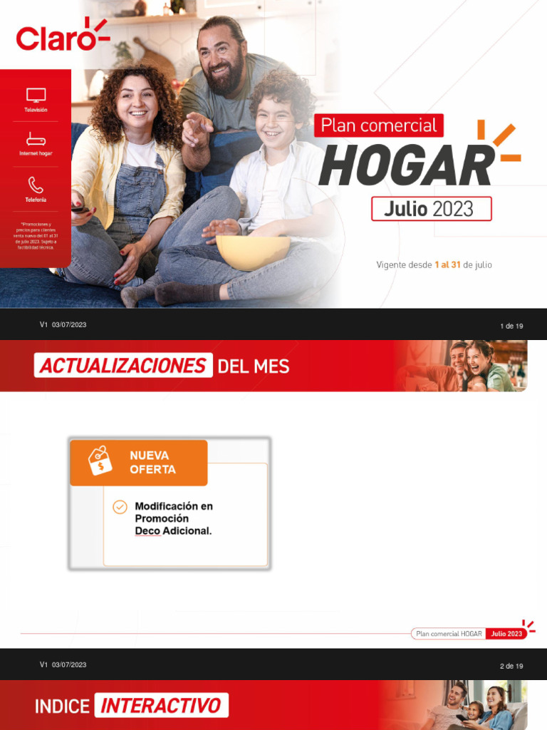 V1 Plan Fijo Hogar Claro - Julio 2023 | PDF