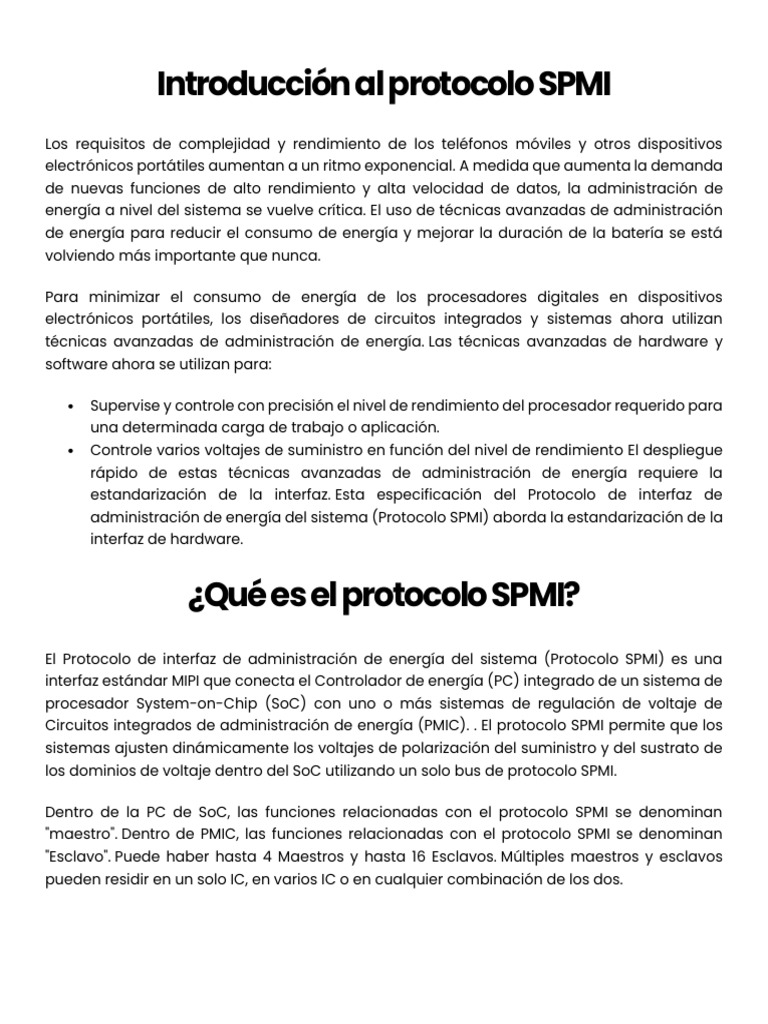 SPMI Protocol | PDF | Unidad Central de procesamiento | Hardware de la ...