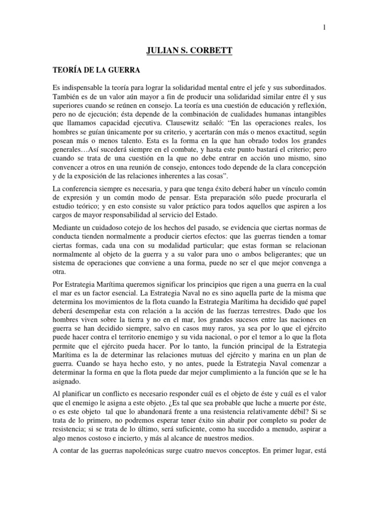 2.1 Julian S Corbett | PDF | Estrategia militar | Guerra Naval