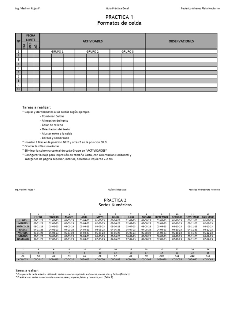 Practicas Excel Pdf Microsoft Excel