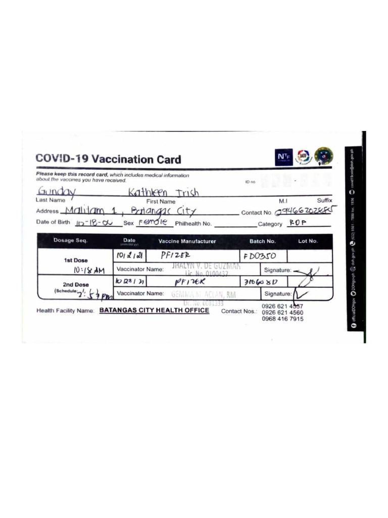 Vaccination Card | PDF