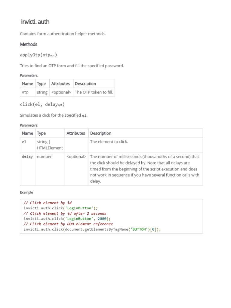 Invicti Form Authentication API | PDF | Login | Parameter (Computer Programming)
