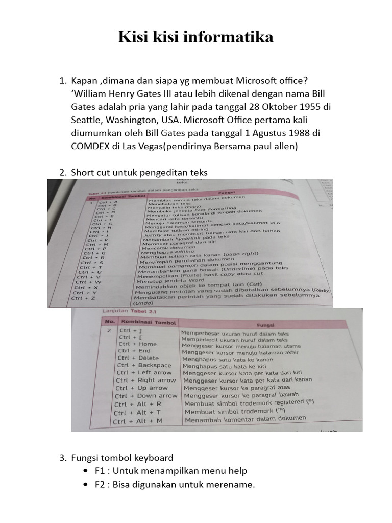 Kisi Kisi Informatika | PDF