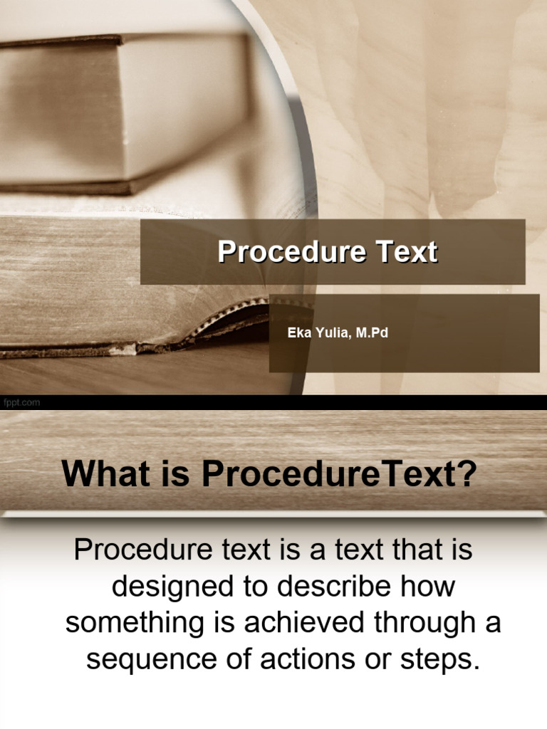 Understanding Procedure Text Structure | PDF
