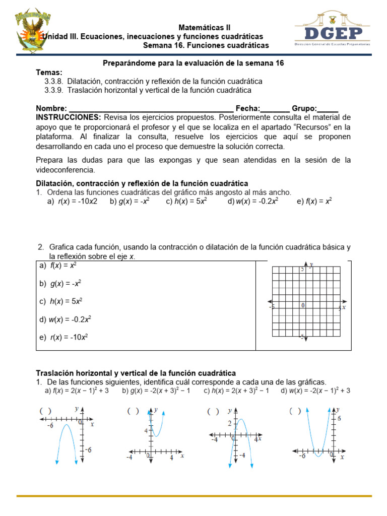 Semana 16 Ejercicios Matemáticas 2 | PDF | Métodos y materiales de enseñanza | Ciencia y matemáticas