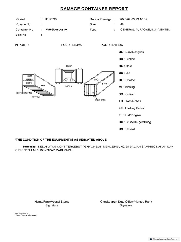 Damage Container Report-57 | PDF
