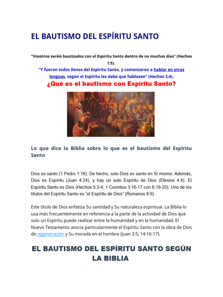 El Bautismo Del Espíritu Santo | PDF