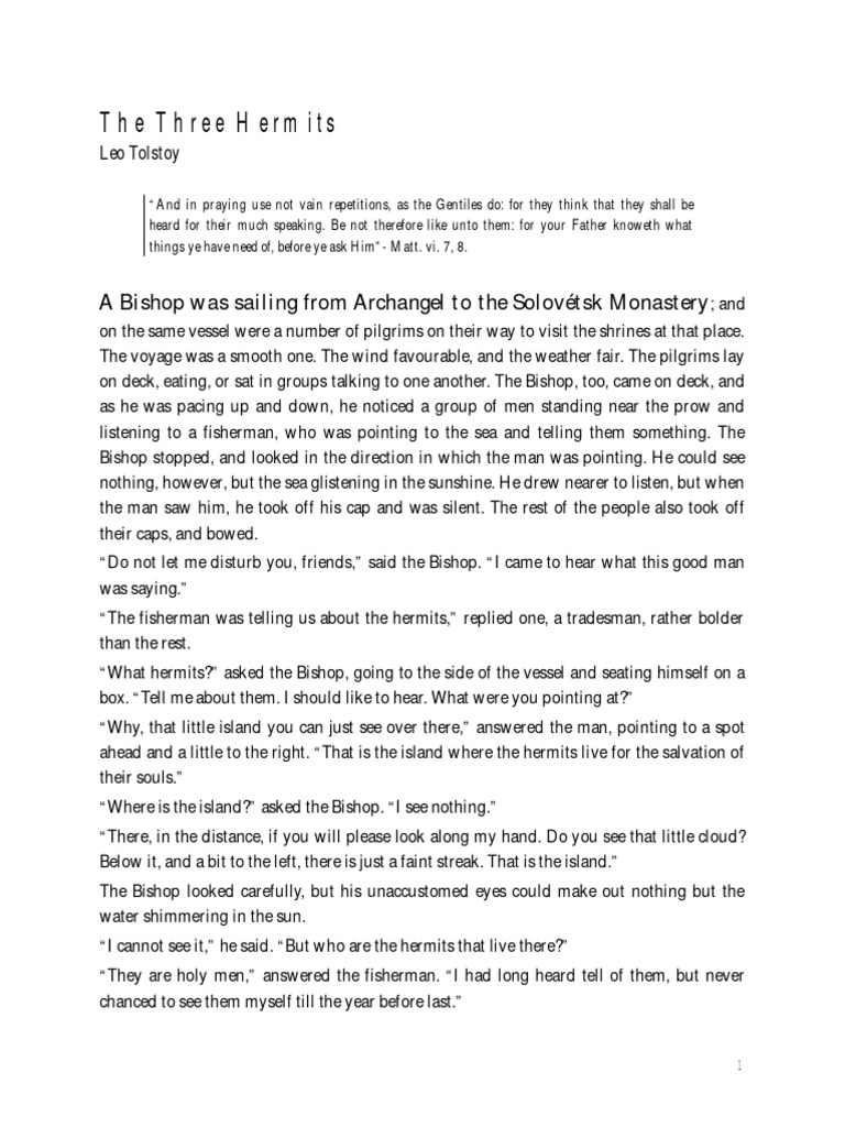 The Three Hermits | PDF