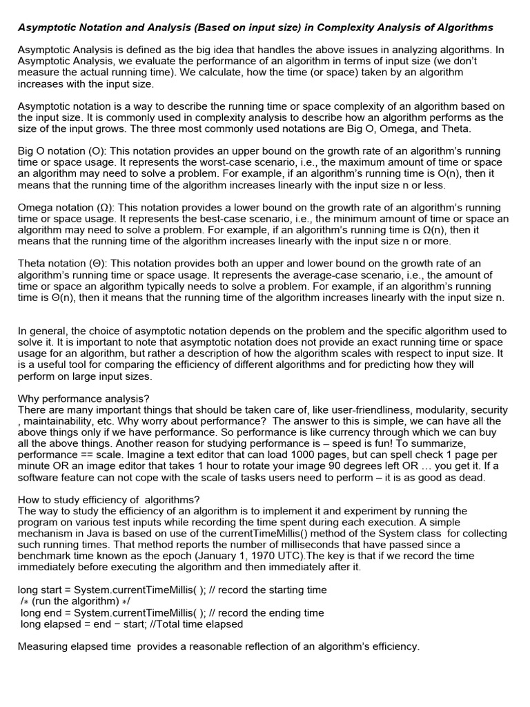 Asymptotic Analysis of Algorithms | PDF | Time Complexity | Theoretical Computer Science