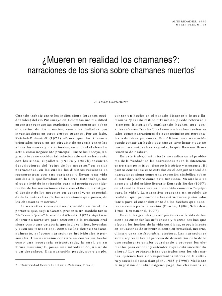 Jean Langdon - Mueren en Realidad Los Chamanes | PDF | Chamanismo | Jaguar