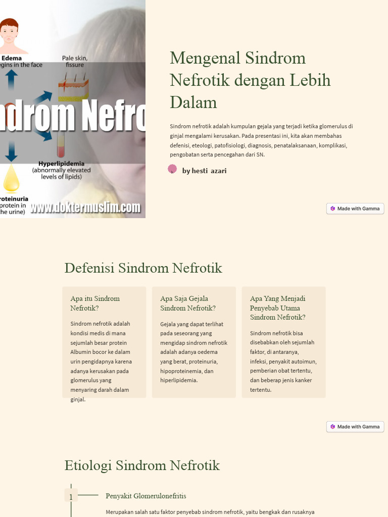 Mengenal Sindrom Nefrotik Dengan Lebih Dalam | PDF