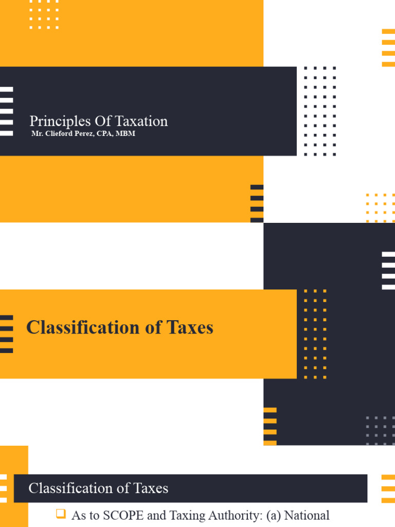 Classification of Taxes | PDF