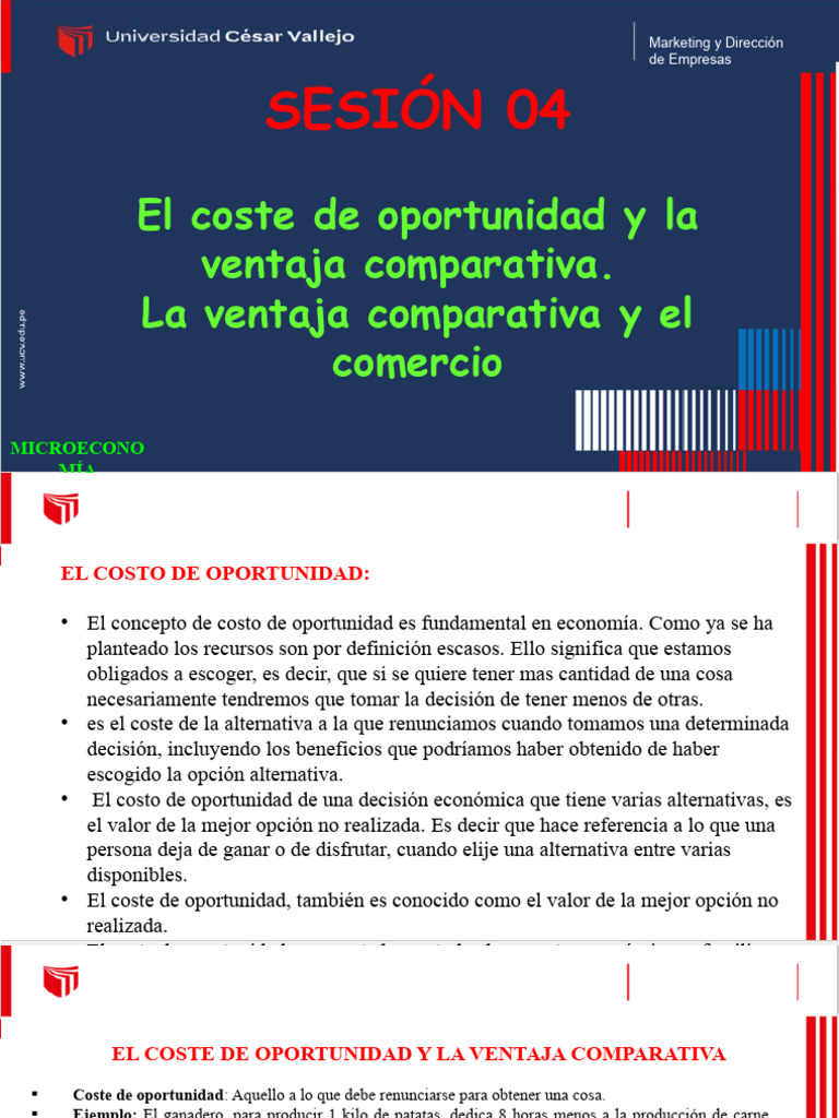 0004 - El Coste de Oportunidad y La Ventaja Comparativa | PDF