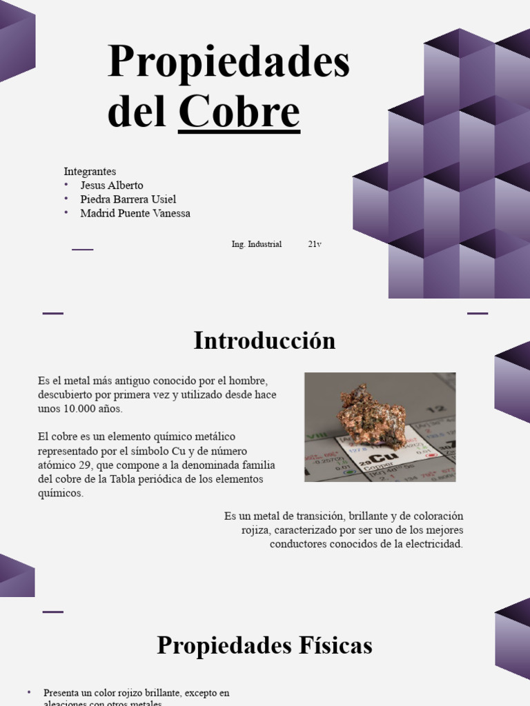 Propiedades Del Cobre | PDF | Cobre | Latón
