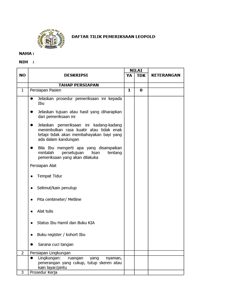 Daftar Tilik Leopold | PDF