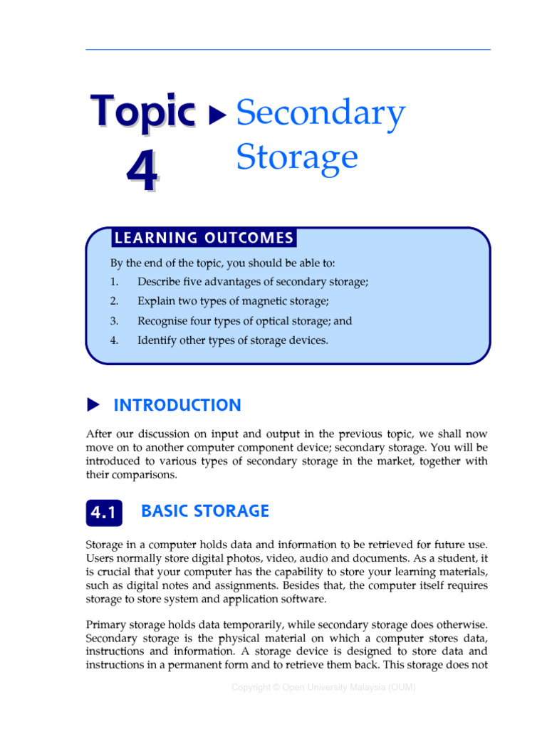 08 CDCT2203 - Topic04 | PDF | Computer Data Storage | Data Compression