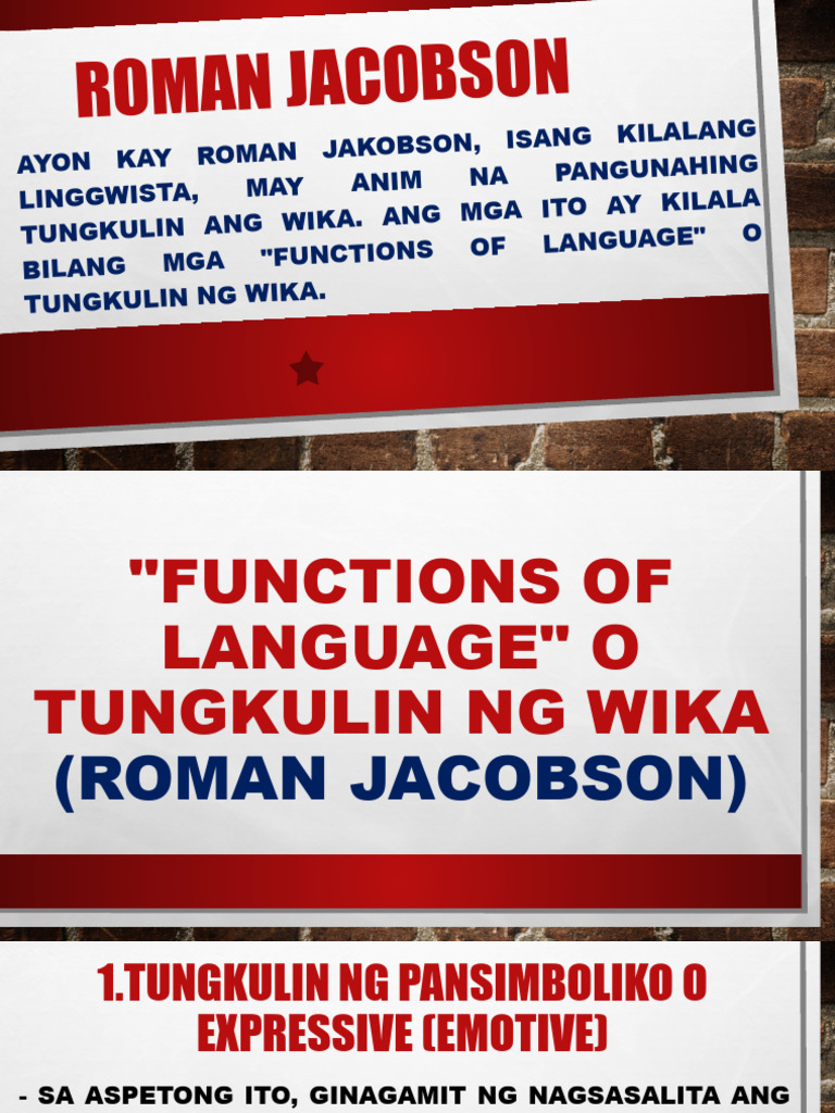 Tungkulin NG Wika - Roman Jacobson | PDF
