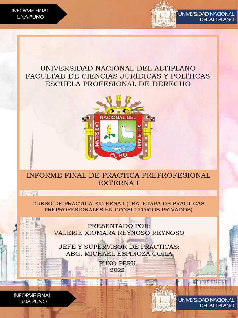 Modelo Informe De Practica Valerie Reynoso Pdf Derecho Laboral