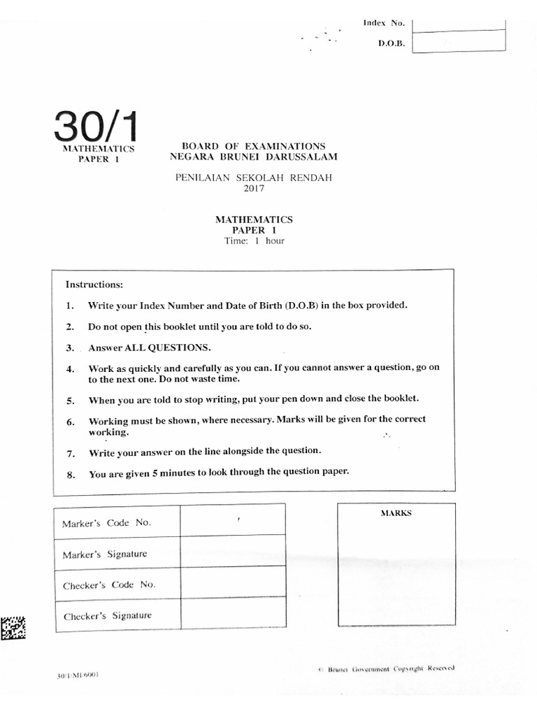 PSR 2017 Paper 1 (Answers) | PDF