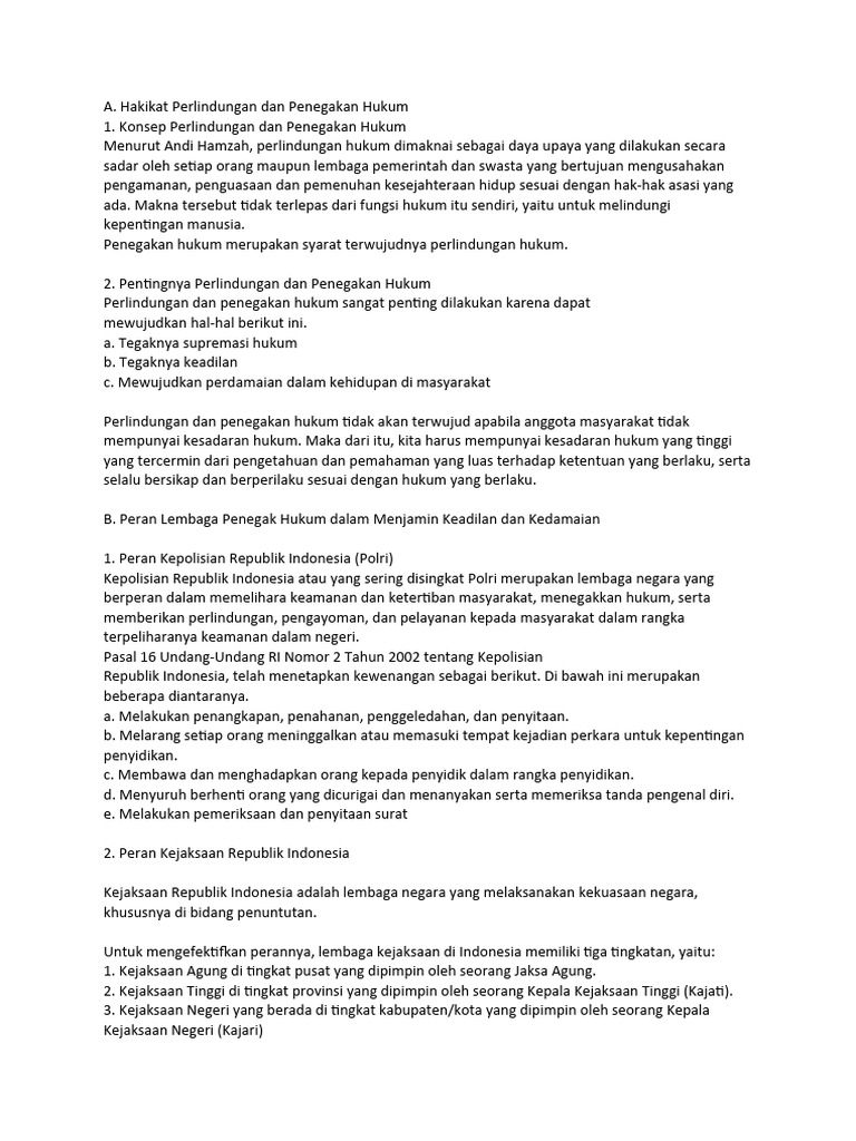 Hakikat Perlindungan Dan Penegakkan Hukum | PDF | Politik | Ilmu Sosial