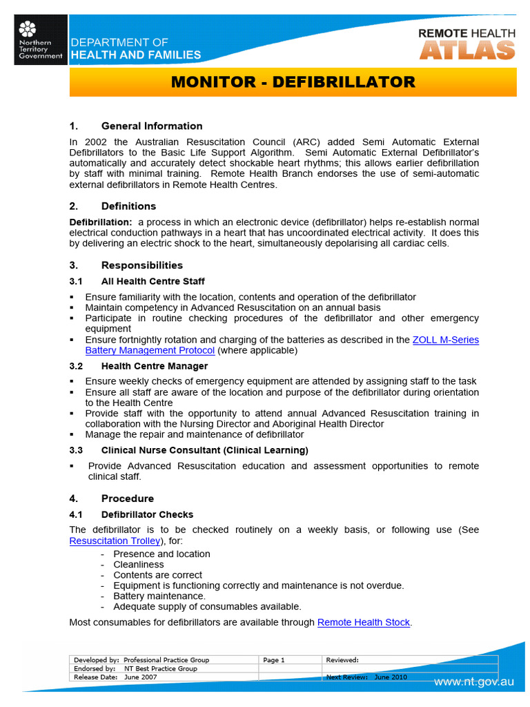 Defibrillator Management in Remote Health | PDF | Technology & Engineering